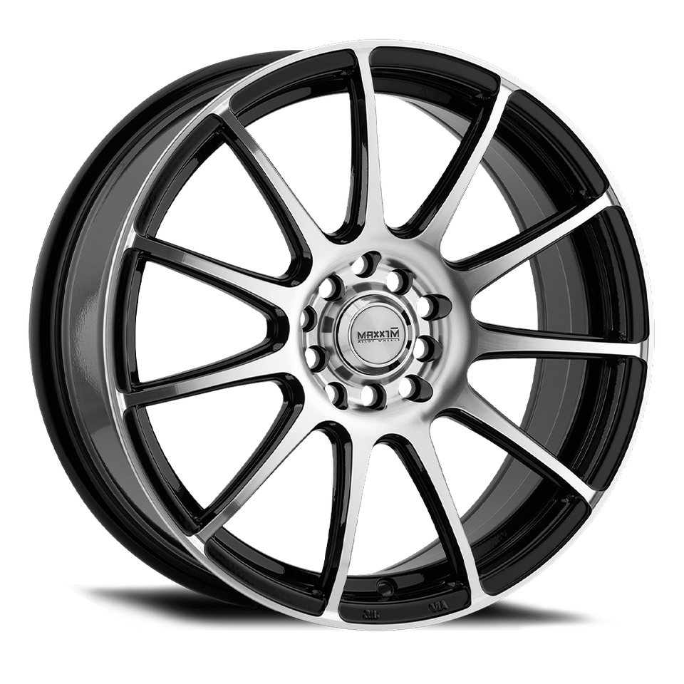 16x7 +40 Maxxim Champ 4x100,4x114.3 Machined / Gloss Black Wheels (Set ...