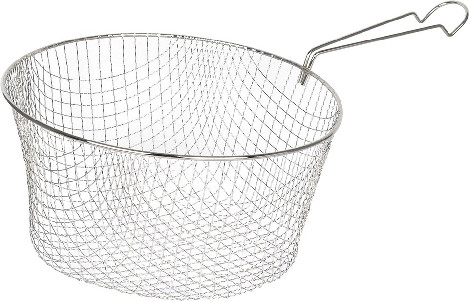 Non Stick Chip Pan + Basket Aluminium Saucepan Plastic Handle 20cm ...
