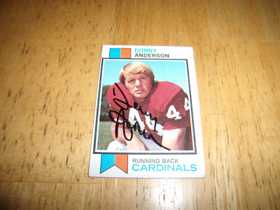 DONNY ANDERSON AUTOGRAPHED FOOTBALL CARD 1973 TOPPS #485 ST. LOUIS ...