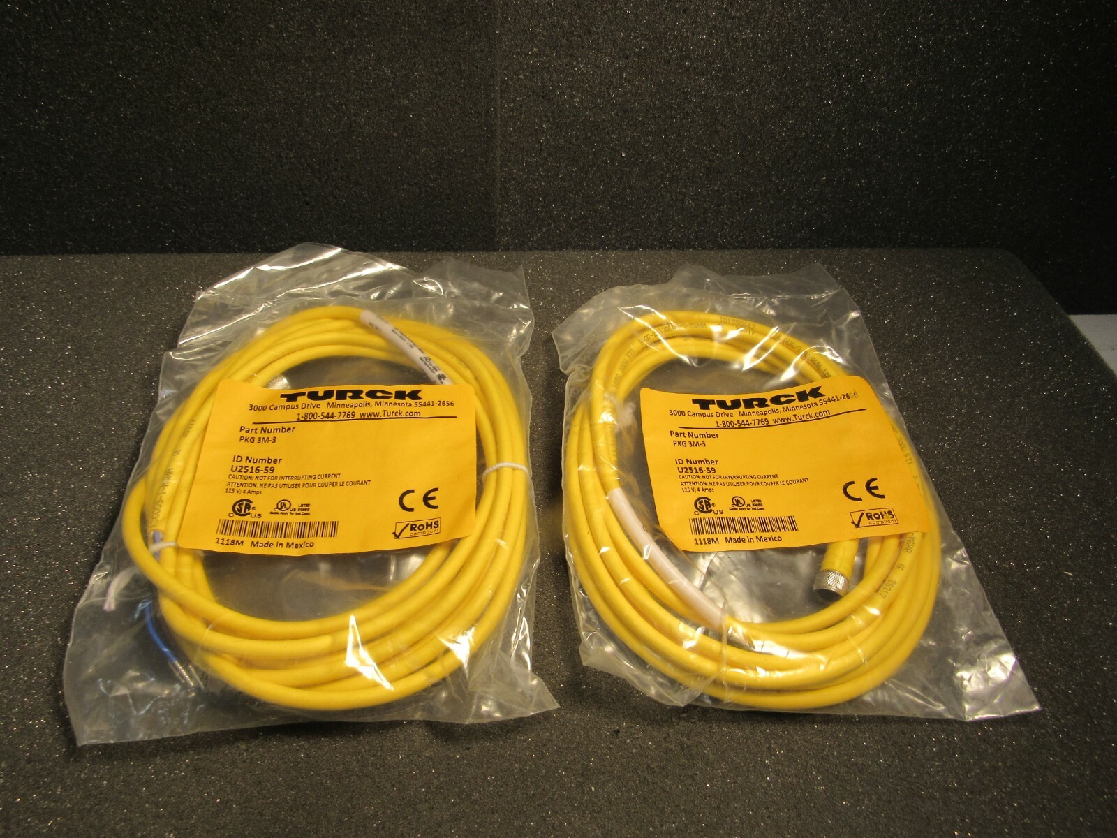 TURCK PKG 3M-3 M8 Female to Pigtail; 3 m; PVC Straight; Picofast Series ...