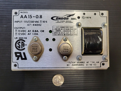 Condor INC. AA15-0.8 Power Supply Input 115/230VAC Output 15VDC 0.8A | eBay