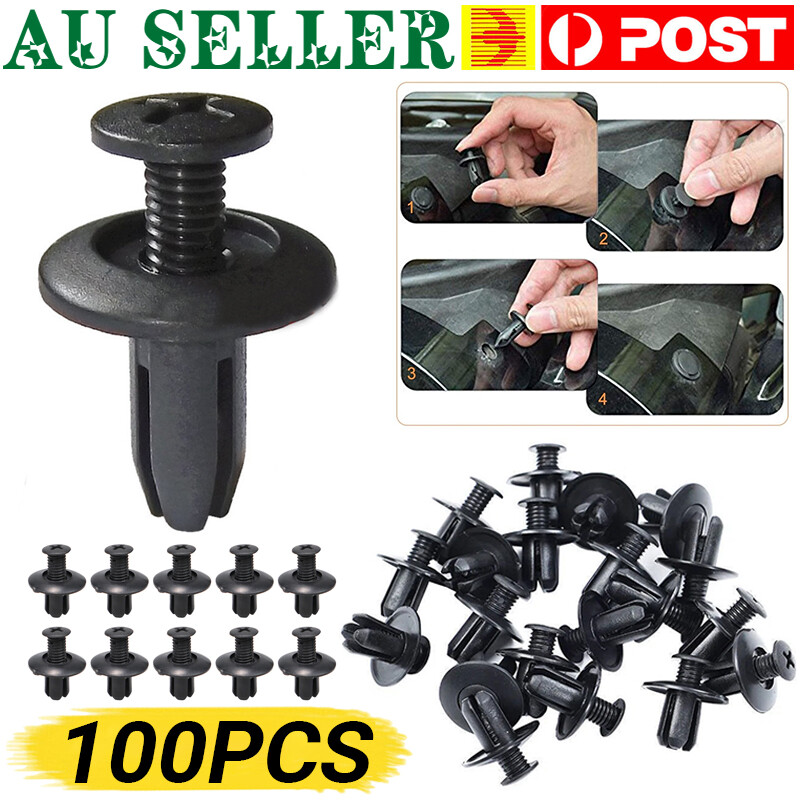 100pcs 8mm Plastic Car Screw Scrivet Clips Interior Trim Panel Clips For HOLDEN | eBay Australia