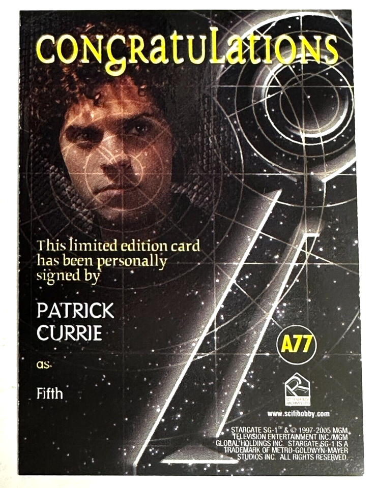 2005 Stargate SG-1 Autograph Card A77 Signed by Patrick Currie (Fifth) | eBay