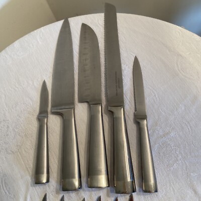 Oneida Cutlery Knife Set Steak Carving Chef Bread Santoku Utility ...