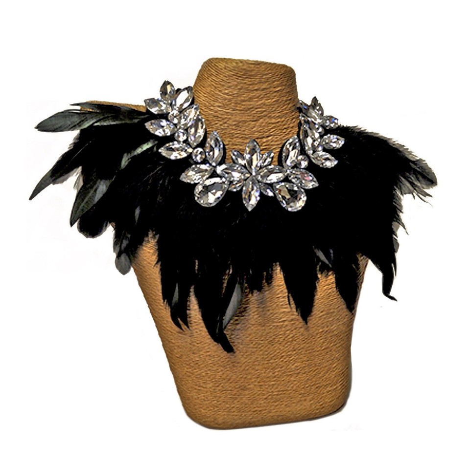 Adult Gothic Rooster Feather Ravenna Victorian VooDoo Costume Necklace ...