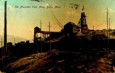 Mountain View Mine Butte Montana Postcard 1909 | eBay