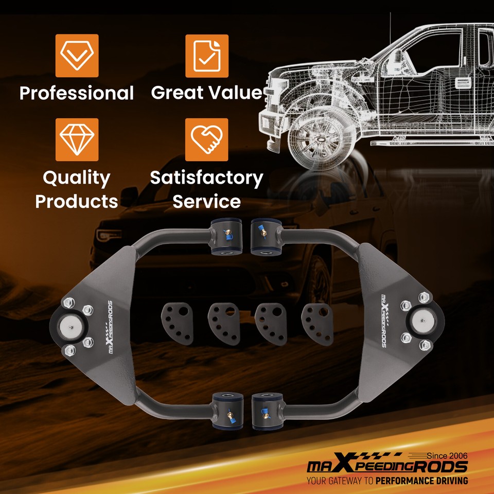 2x Upper Drop Alignment Control Arms Drop Kit for 1999-06 Silverado ...