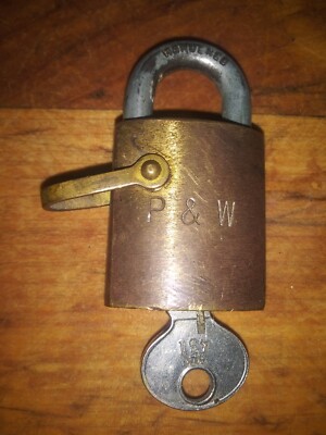 Vintage Corbin Pratt & Whitney Padlock with Original Numbered Key | eBay