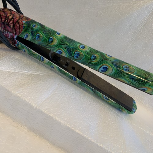 PYT Pretty Young Thing Ceramic Flat Iron Straighten Hair Peacock ...