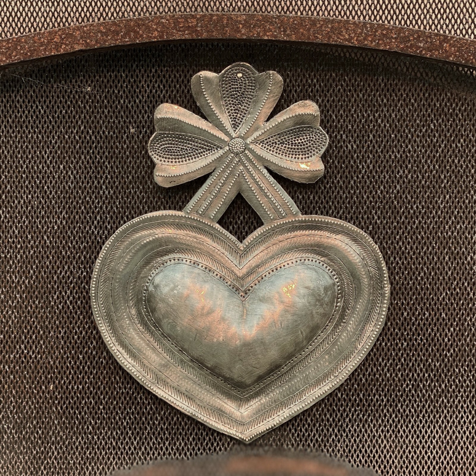 Haitian Metal Heart, Sacred Heart, Metal Wall Decor, Religious Folk Art ...