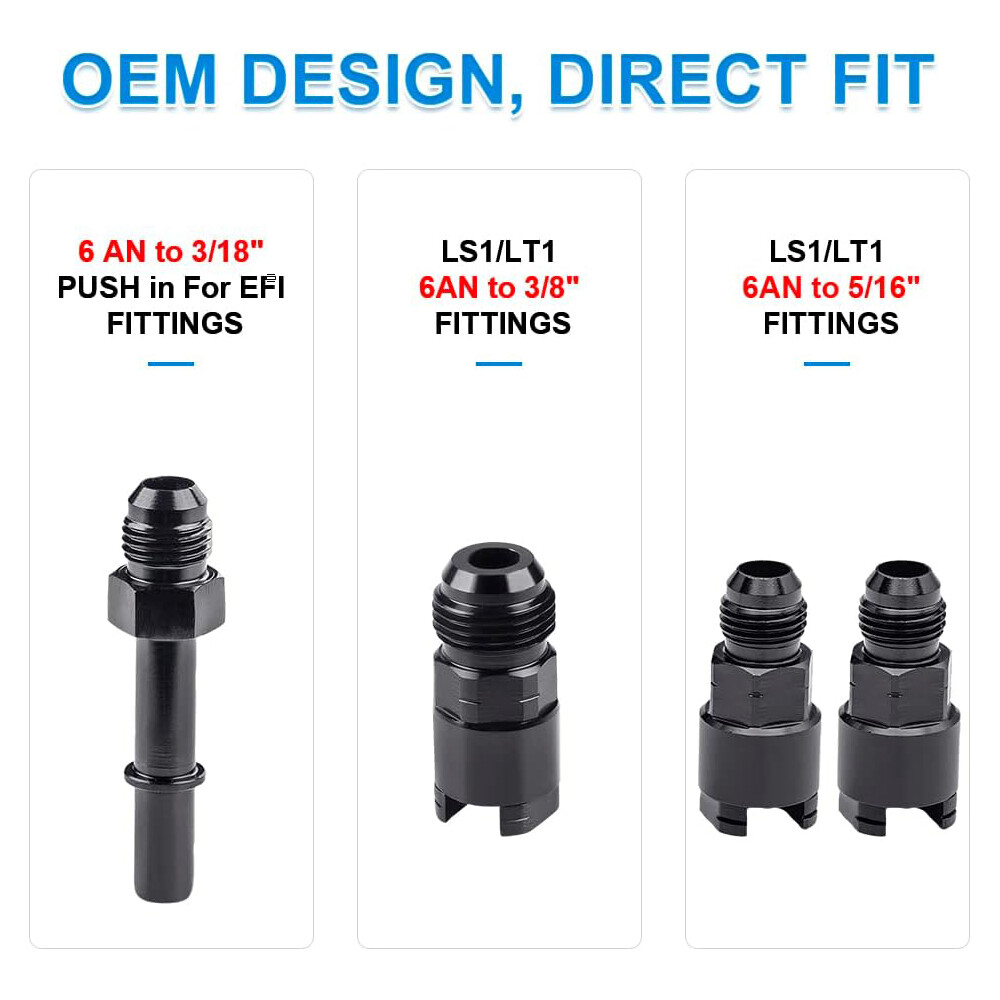 LS Fuel Filter & Regulator EFI Fuel Pump Kit Walbro Returnless- 6AN ...