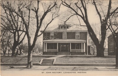 LOOGOOTEE, INDIANA POSTCARD St. John Rectory, Black & White Artvue | eBay