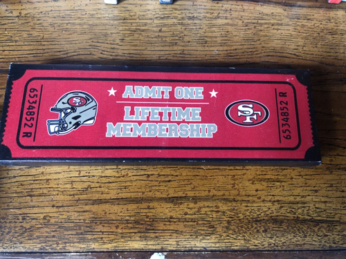 SAN FRANCISCO 49ERS Canvas Print Lifetime Membership Ticket MRL Sports ...
