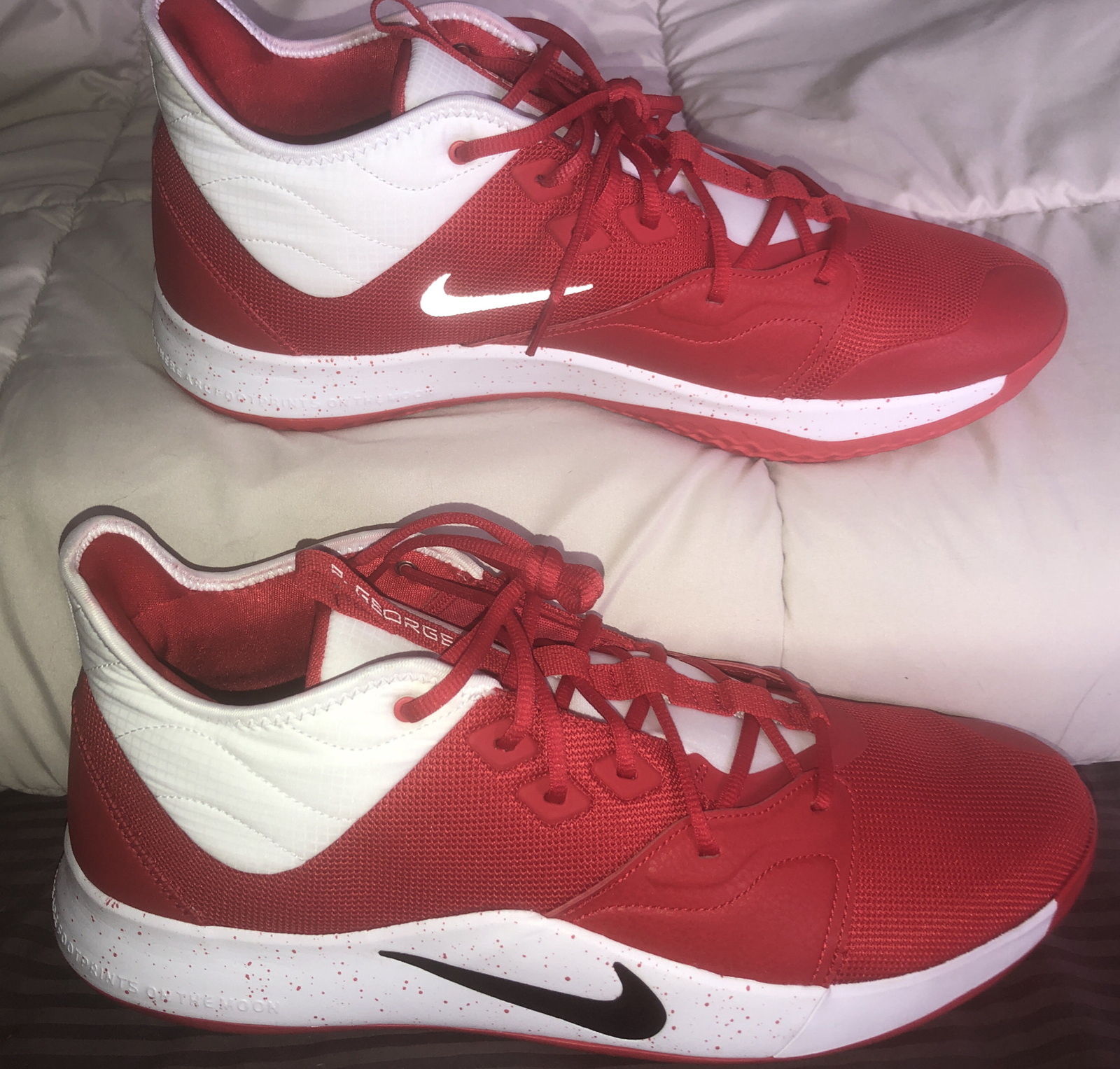 Nike PG 3 TB Promo Sz 18 Men's Basketball Shoes Paul George Red White ...