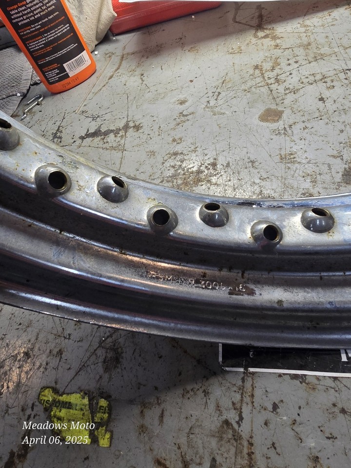 Dunlop 3.00 x 16 inch 40 Spoke Drop Center Rim Wheel Chopper Bobber ...