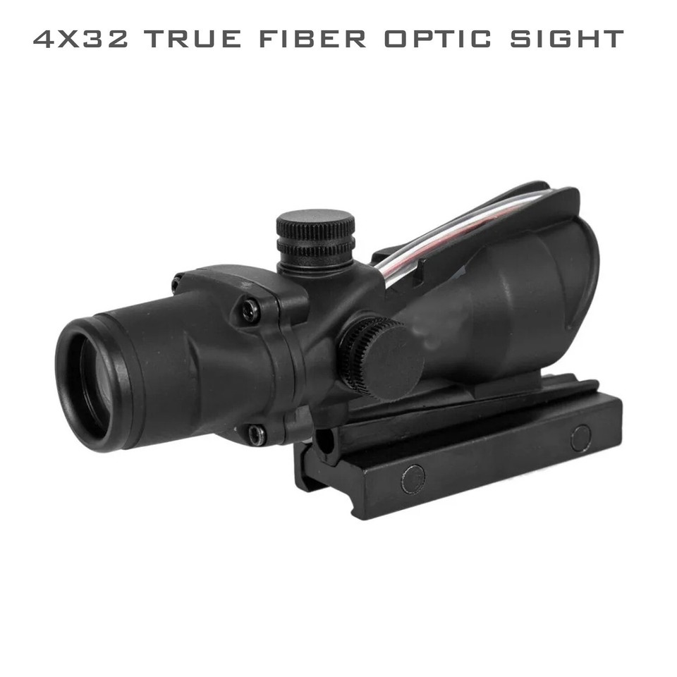 4x32 ACOG True Fiber Optics Red Green Cross Illuminated Tactical Sight ...