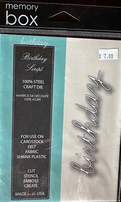 New Memory Box Craft Die Birthday Script Item # 98582 made in USA 100% ...