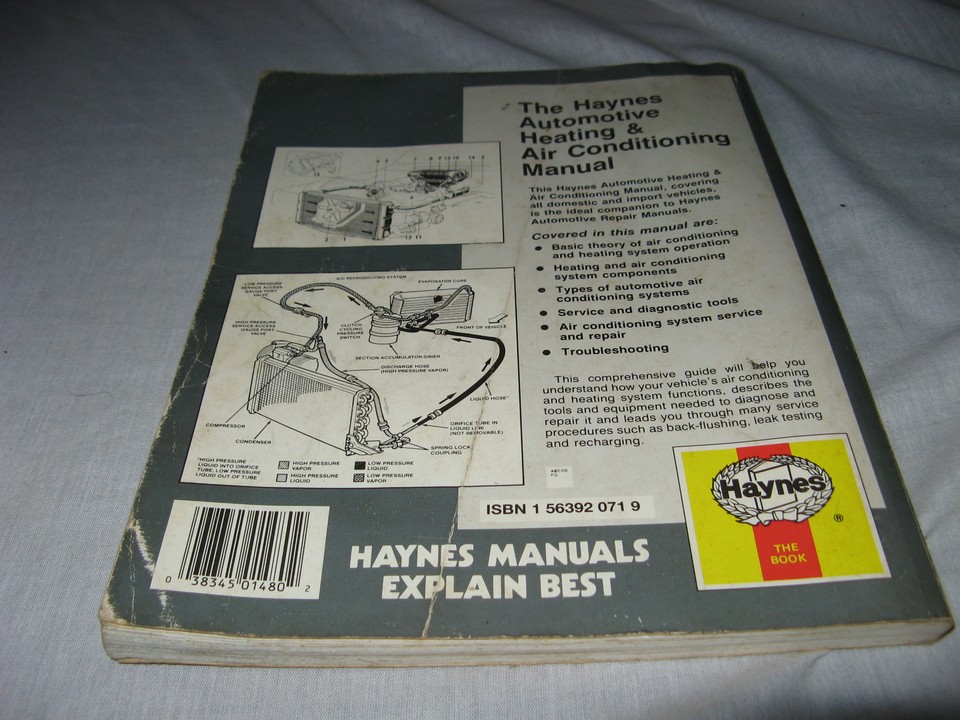 Haynes Automotive Heating & Air Conditioning Service Repair Manual Book ...