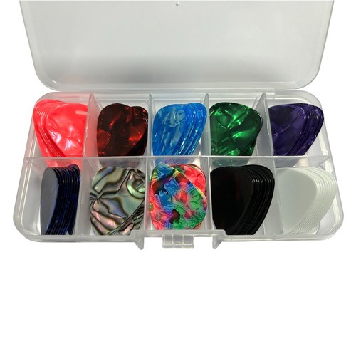 100 Pcs Medium 0.71mm Blank Guitar Picks Plectrums Assorted Colors With ...