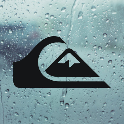 QUIKSILVER Black Vinyl Decal/Sticker 7 in x 3.7 in Surfing Die Cut More ...