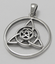 Sterling Silver Celtic Triquetra Small Pentacle Pendant Wiccan Pagan ...