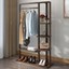 6 Tier Ladder Strong Wooden Clothes Rail Garment Rack with Top Rod ...