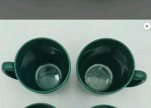 Corelle Stoneware Set of 2 Hunter Forest Green Coffee Mugs Cups EUC | eBay