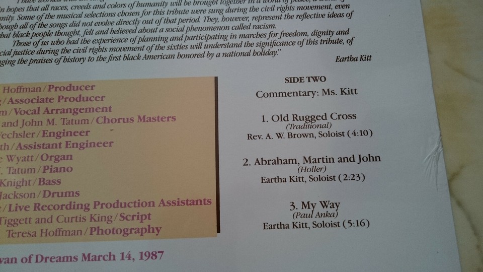 Gospel LP Eartha Kitt My Way Musical Tribute to Martin Luther King *LP ...