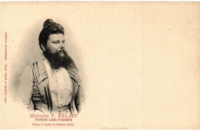 Circus Freak Lady with Beard Original old 1905s Vintage Photo Postcard ...