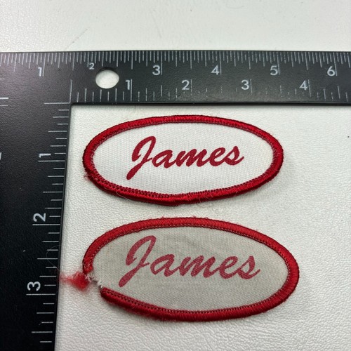 USED 2 Patches 1 DAMAGED Retro JAMES Name Patch (Uniform, Mechanic, Worker) 421N | eBay