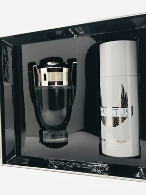 Paco Rabanne Invictus Men 2pc set Cologne Spray 3.4 oz Deodorant Spray ...