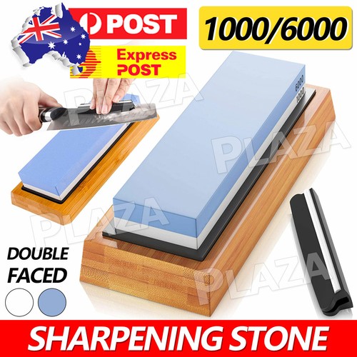 6000/1000 Dual Whetstone Waterstone Knife Sharpening Water Stone Wet ...