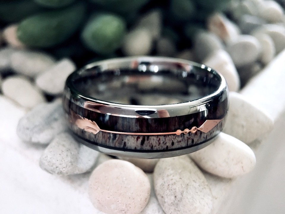 Wave Ring, Ocean Wave Pattern Engraved Tungsten Carbide Ring, Mens and ...