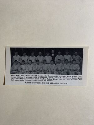 Wheeling Stogies Jim Tobin Buddy Hassett Kemp Wicker 1933 Baseball Team ...