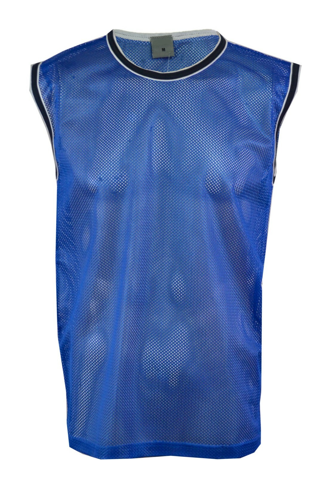 Men’s Sleeveless Mesh Airtex Vest Gym Top Summer Tipping Trim M L XL ...