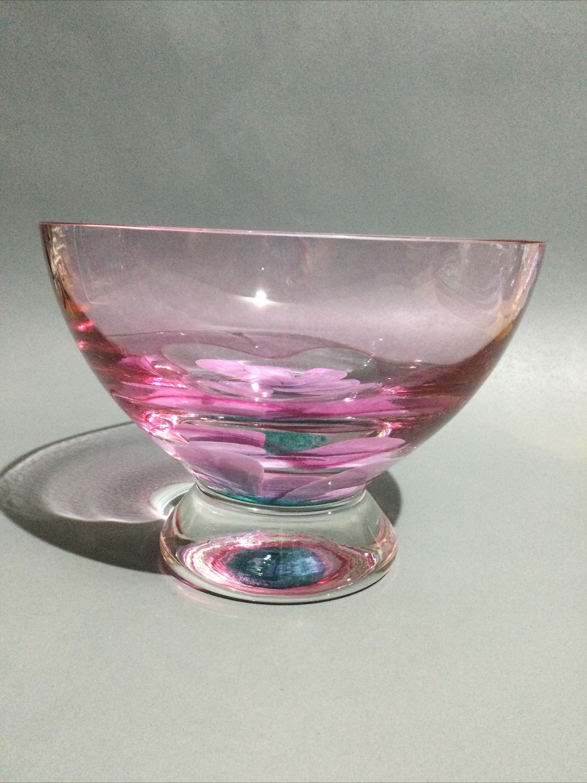 Caithness Glass “ Tranquility “ Pink Footed Display Bowl | eBay UK