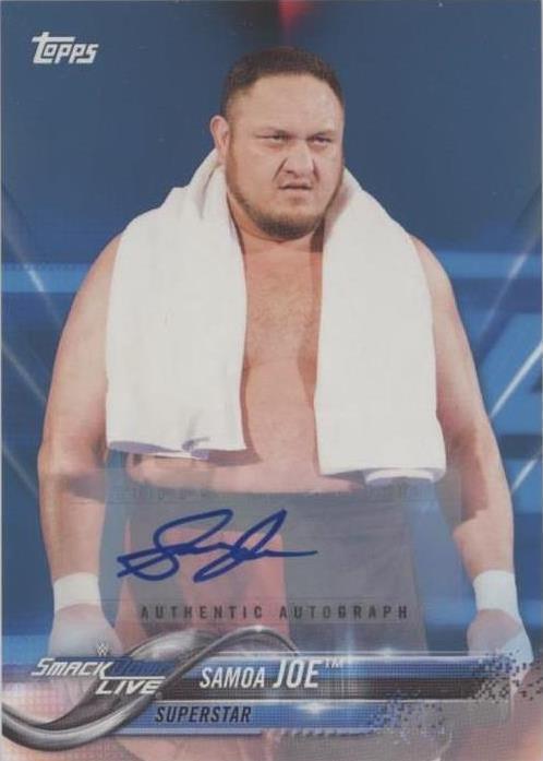 2018 Topps WWE Then Now Forever - Samoa Joe #170 Blue Autographs /50 ...