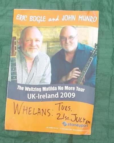 Eric Bogle & John Munro 2009 UK Ireland tour poster Ireland 30cm 42 Cm ...