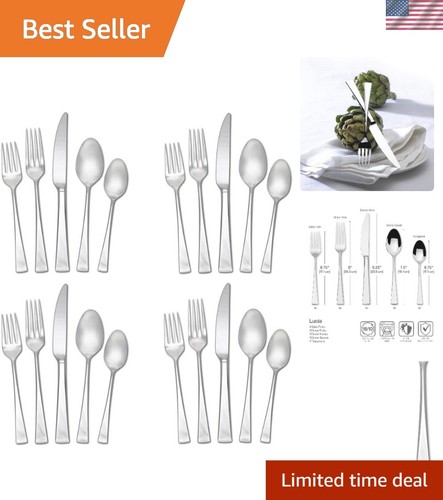 Lucia 20-Piece Stainless Steel Flatware Set for 4 - Elegant Dining ...