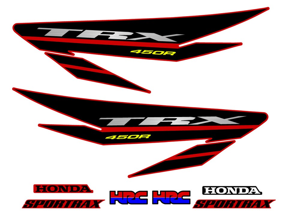 2004 HONDA TRX 450R Decal Sticker OEM kit Black Red Plastic 450 ATV ...