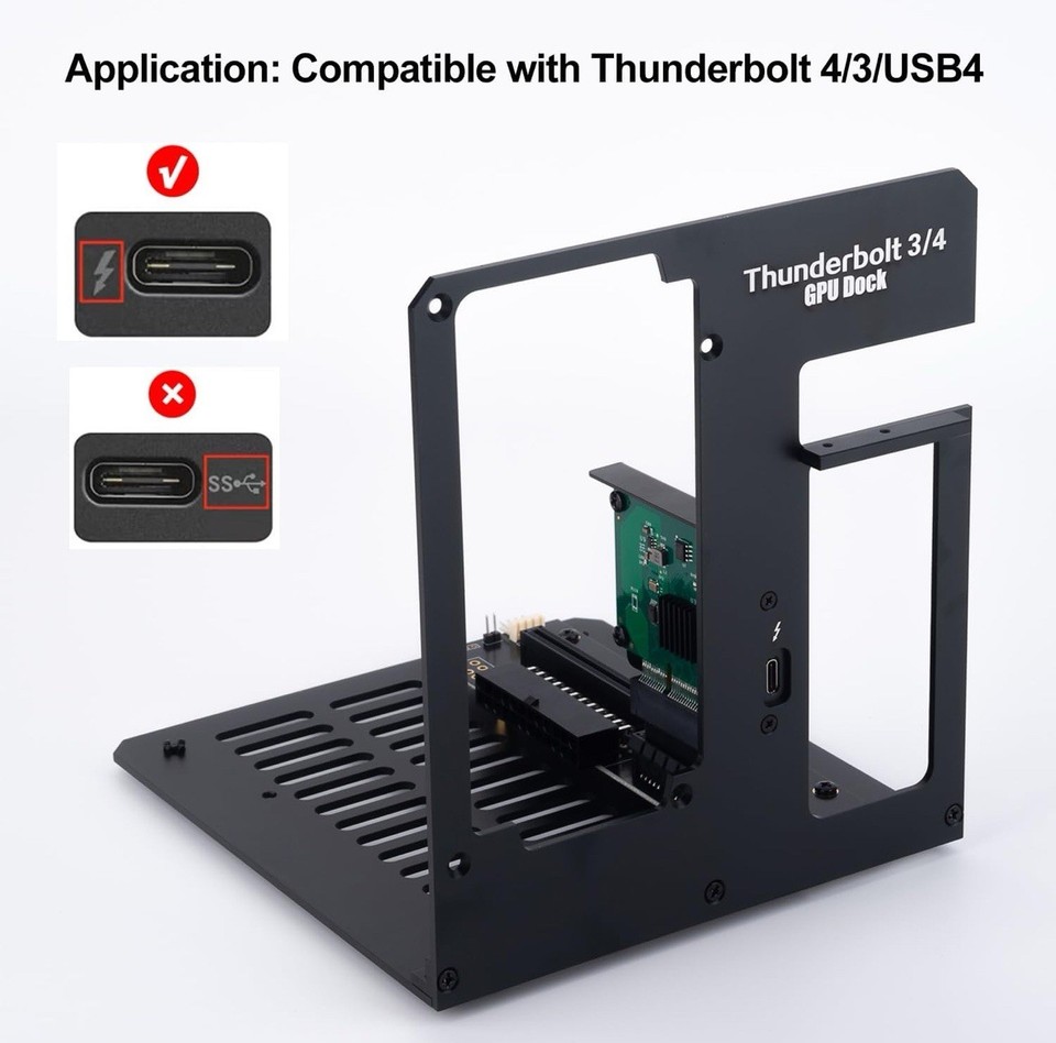EGPU Thunderbolt 3/4 Dock | NVIDIA & AMD | TB4 Cable Included 0.5 Metre ...
