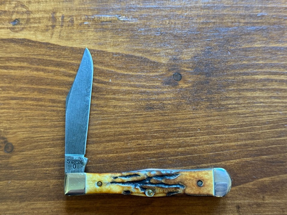 Case XX USA 1 Dot 1989 5125-1/2D Bone Damascus Single Blade Pocket Knife | eBay