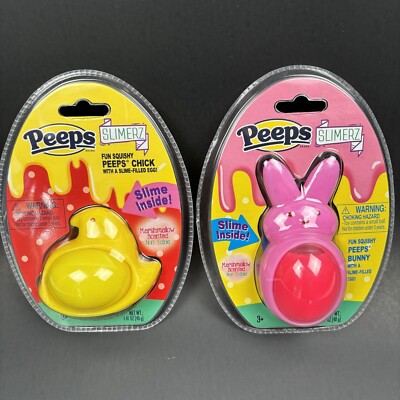 Easter Peeps Fun Squishy Chick & Bunny Slime-Filled Egg Marshmallow ...