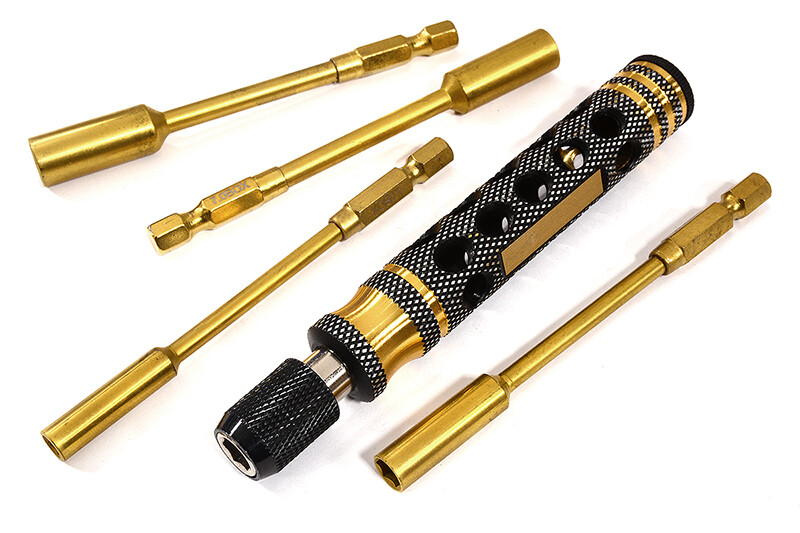 QuickPit Metric Size Hex Nut Driver Handle w/ Tips (4, 5.5, 7 & 8mm) | eBay