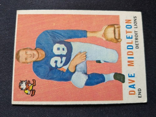1959 Topps Football Card # 113 Dave Middleton - Detroit Lions (VG/EX ...
