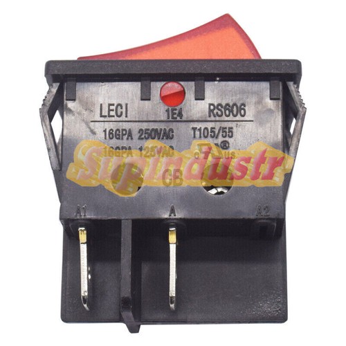 .1Pcs LECI RS606 Rocker Switch 16A250V T105/55 2position 4pin Red with ...