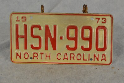 1973 North Carolina License Plate Original Vintage Tag # HSN-990 UNUSED ...