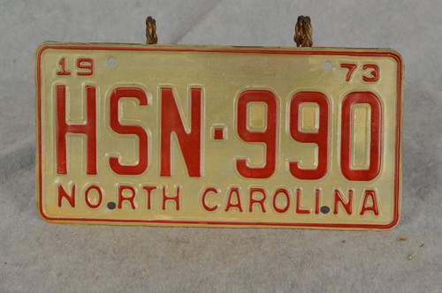 1973 North Carolina License Plate Original Vintage Tag # HSN-990 UNUSED ...