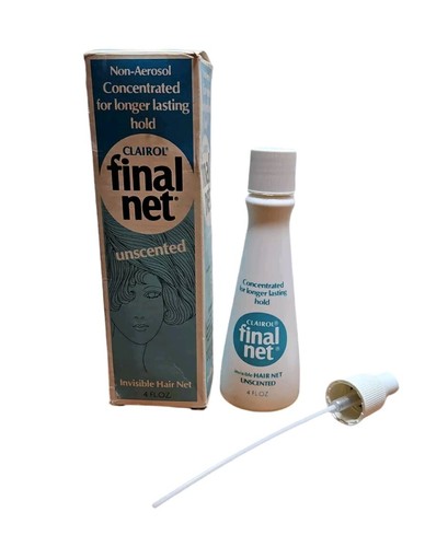 VTG Clairol Final Net Non-Aerosol Hairspray Unscented 4 Oz Pump 1971-78 ...