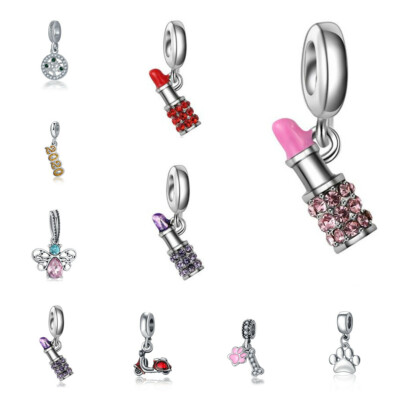 5pcs Assorted European Charm Bead Fit 925 Silver Necklace Bracelet ...